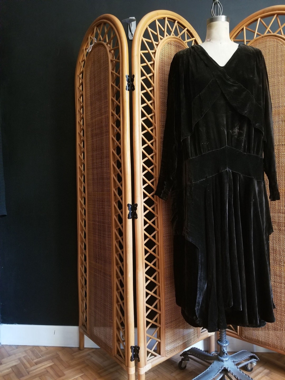 Evening 1920s Flapper Dress in Brown Velvet - Etsy