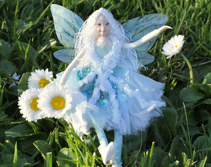 Fae Folk® Fairies - FROSTI - Bendable Fairy Doll Ornament - Posable Art ...