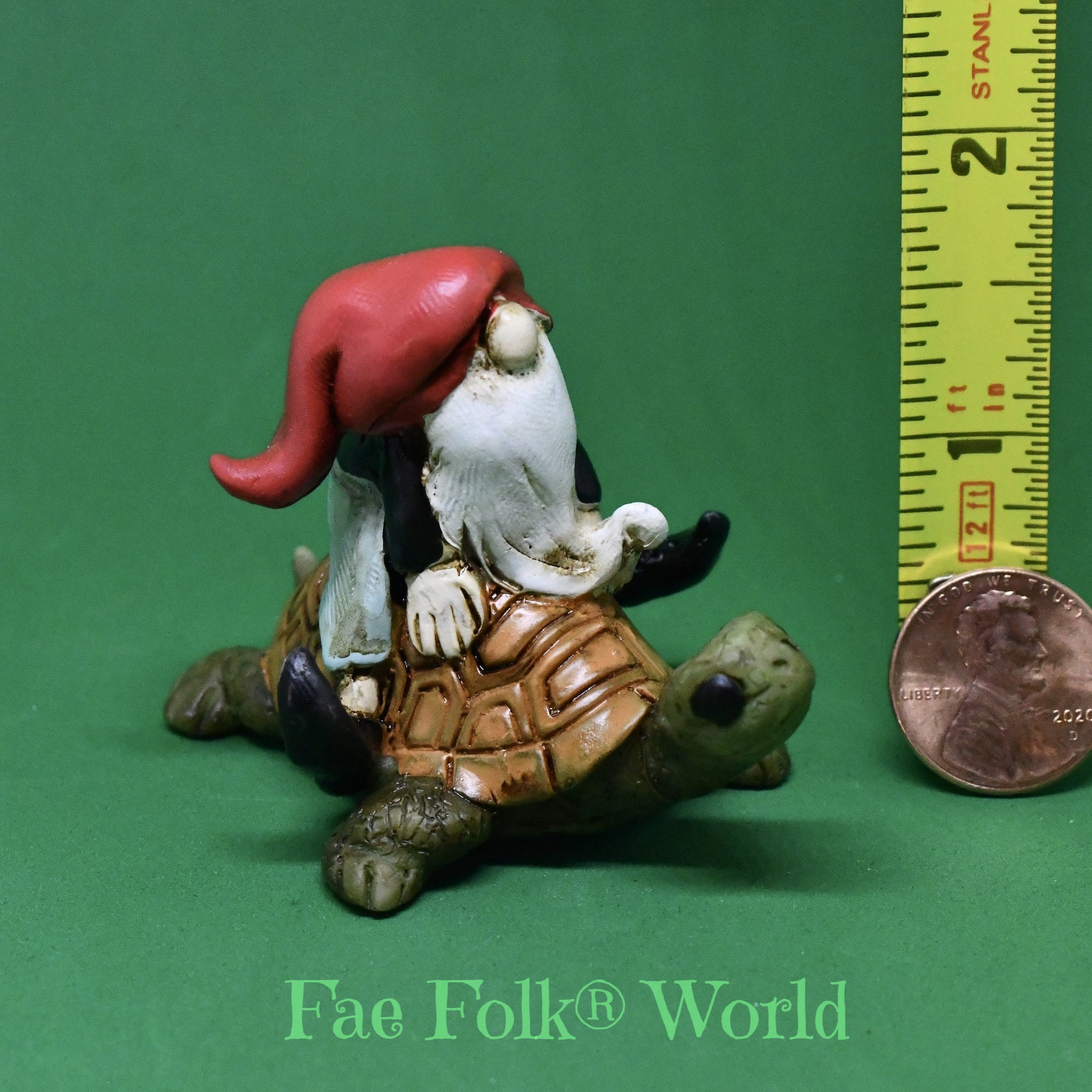 Tiny Garden Gnome Riding Turtle Garden Accessory Fairy - Etsy