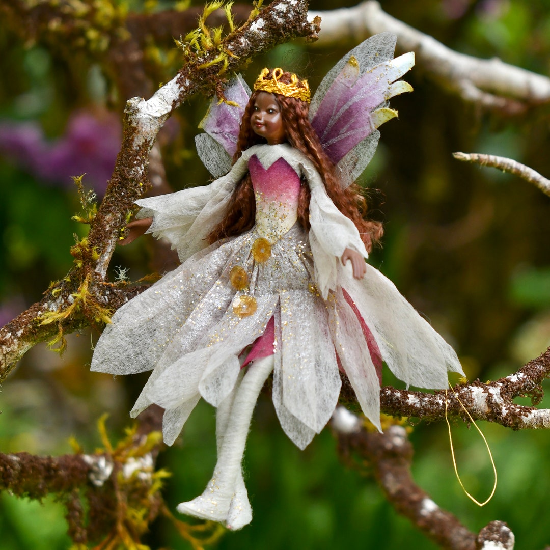 Fairy of Color - ZELENIA - Bendable Fairy Ornament - Posable Art Doll ...