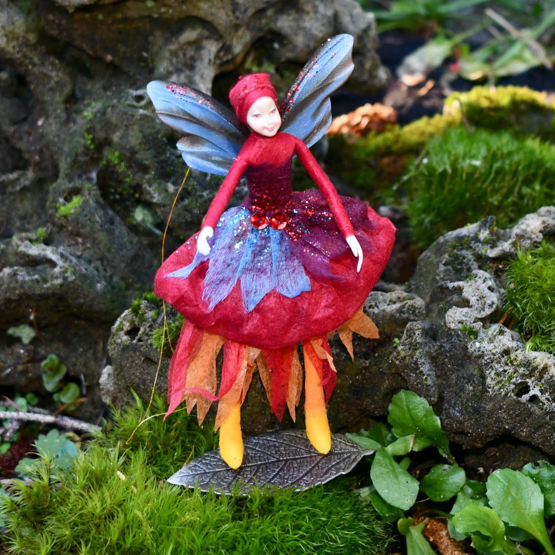Fairy Doll Ornament - FLAME - Bendable Fairy - Posable Art Doll ...