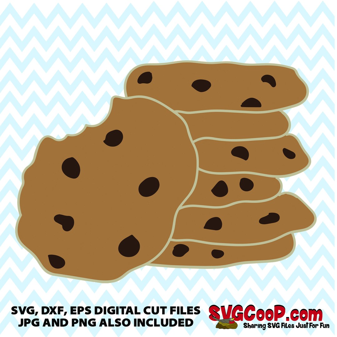 Stack of Cookies Digital File Svg Dxf Eps Chocolate Chip - Etsy