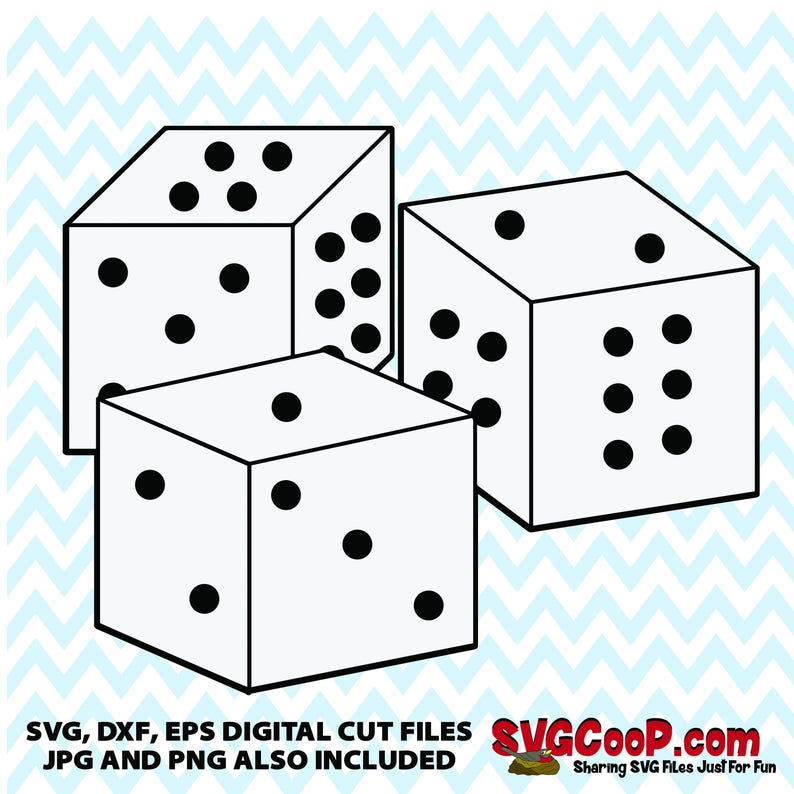 Set of 3 dice SVG eps dxf jpg png files Game board Dice | Etsy