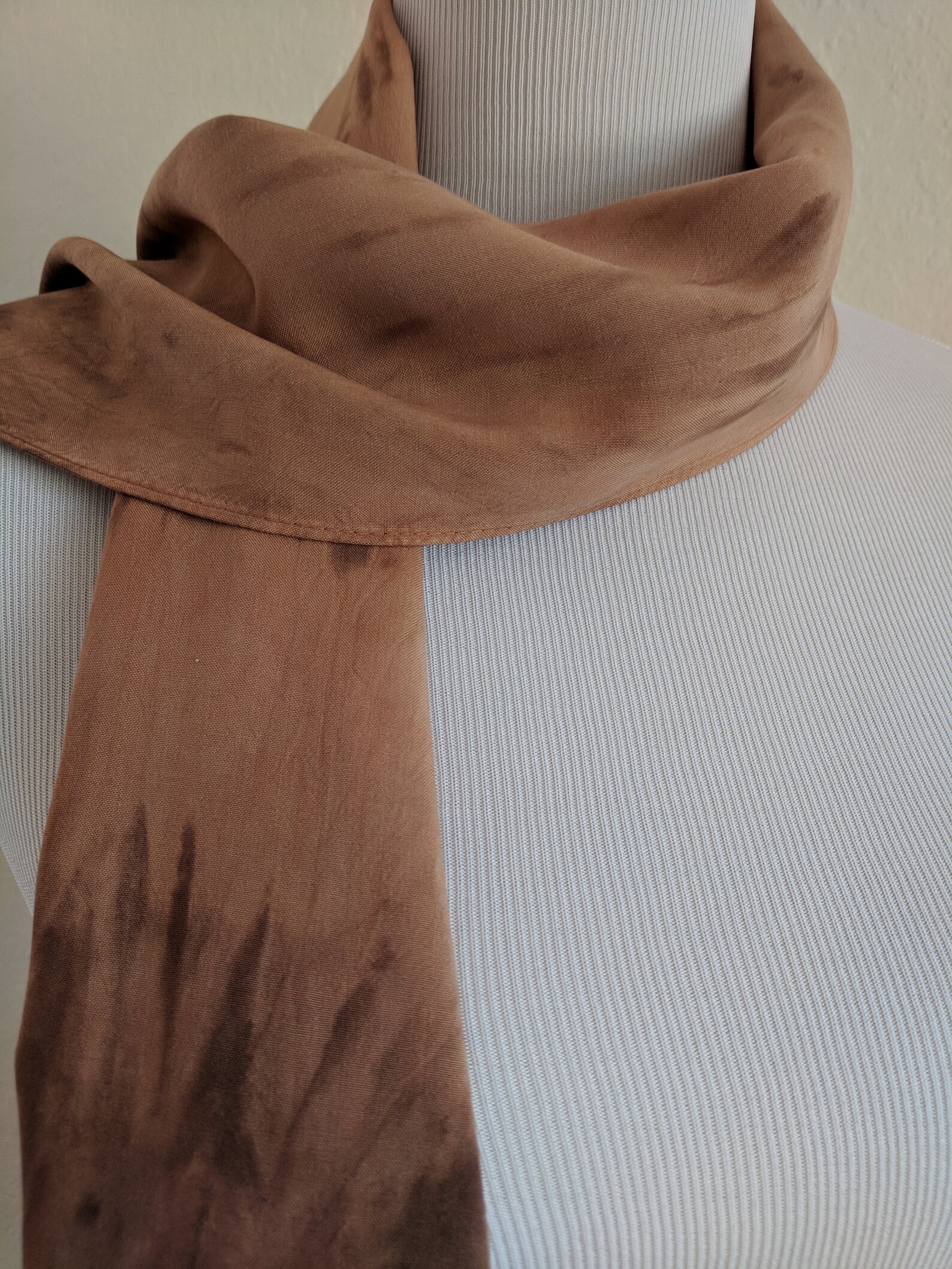 Dark Brown Hand Dyed Natural Dye Bamboo Rayon Scarf Ombre - Etsy