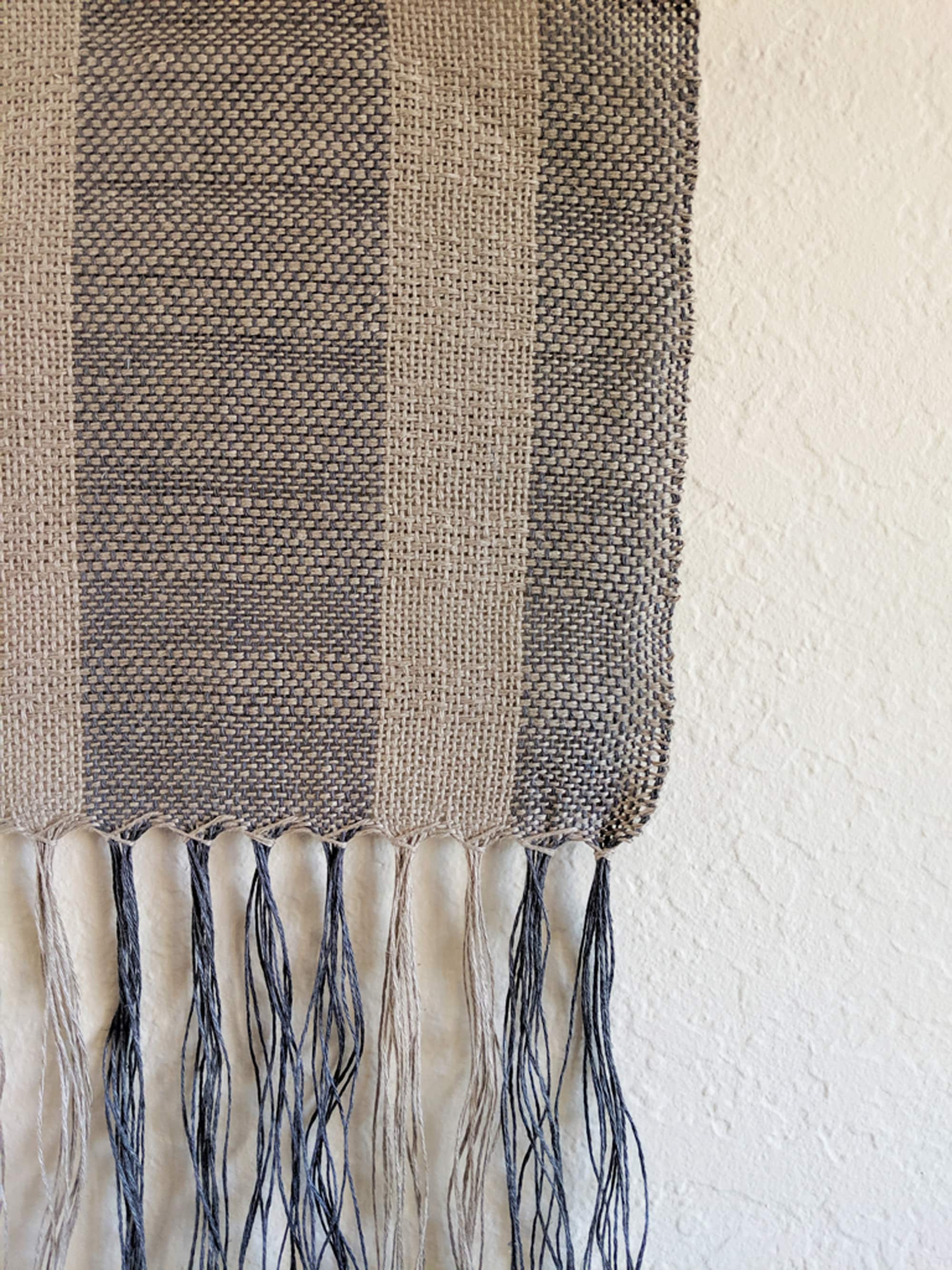 Woven Grey Natural Wall Hanging Linen Tapestry Art Decor - Etsy