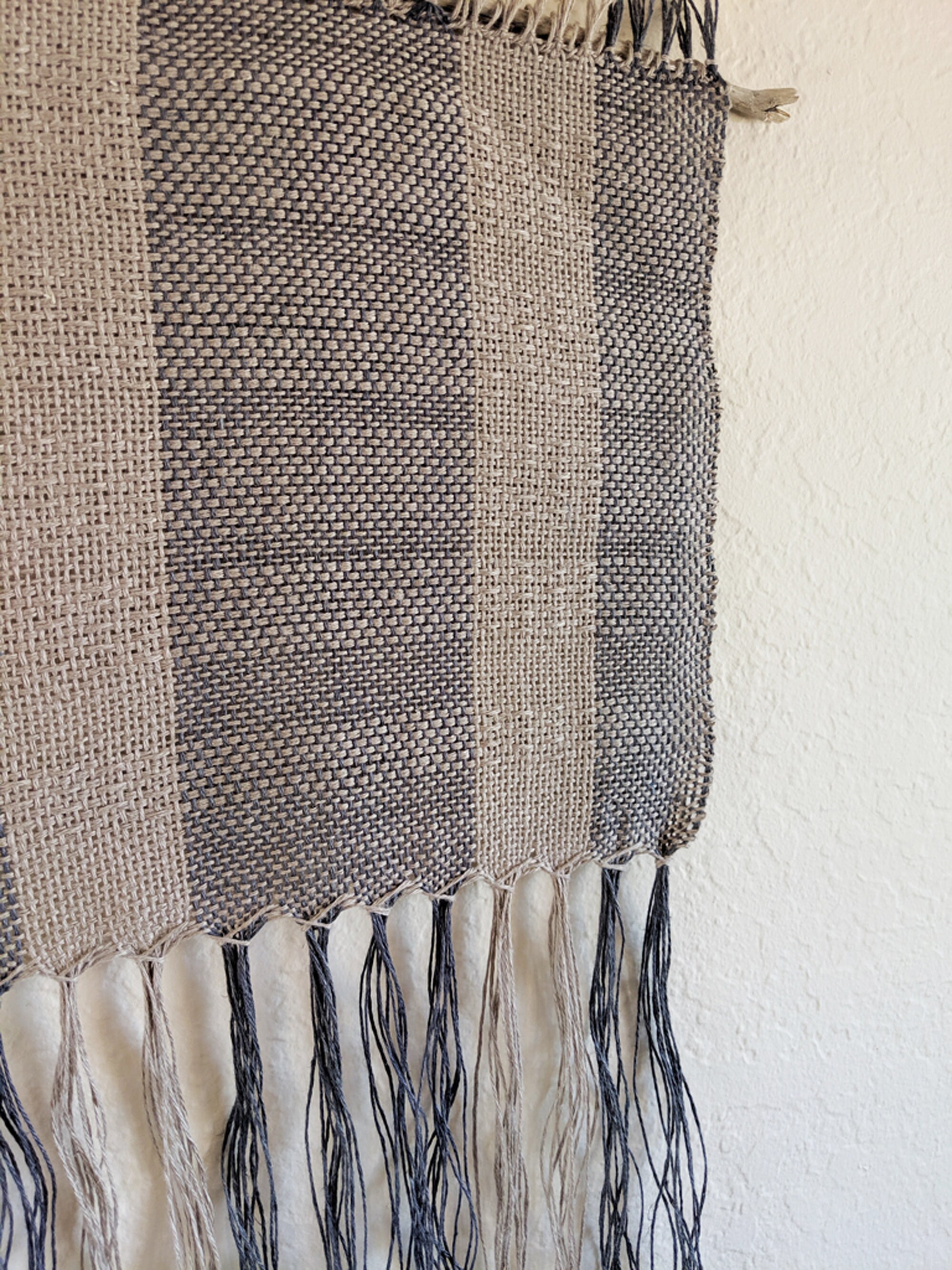 Woven Grey Natural Wall Hanging Linen Tapestry Art Decor | Etsy