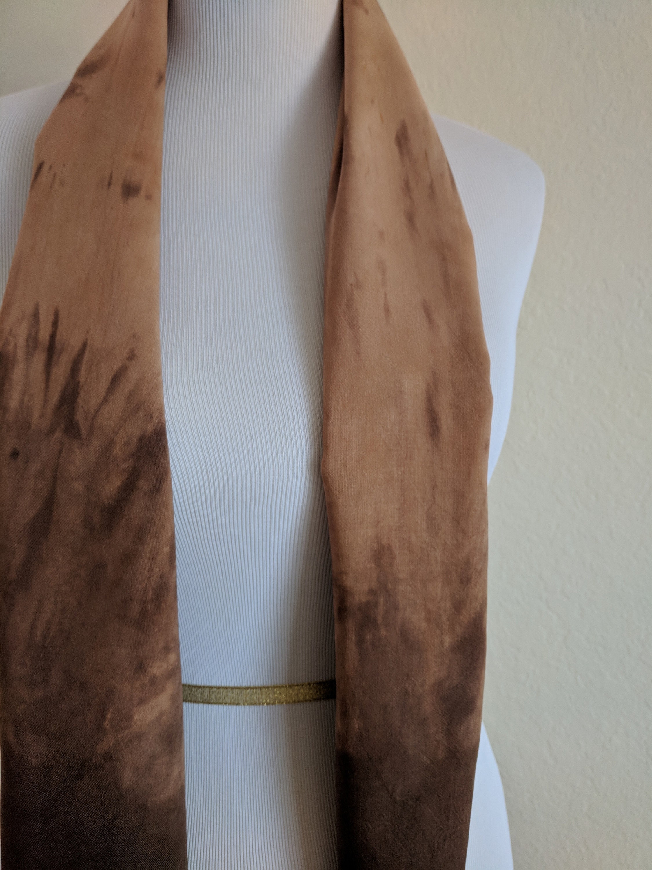 Dark Brown Hand Dyed Natural Dye Bamboo Rayon Scarf Ombre | Etsy