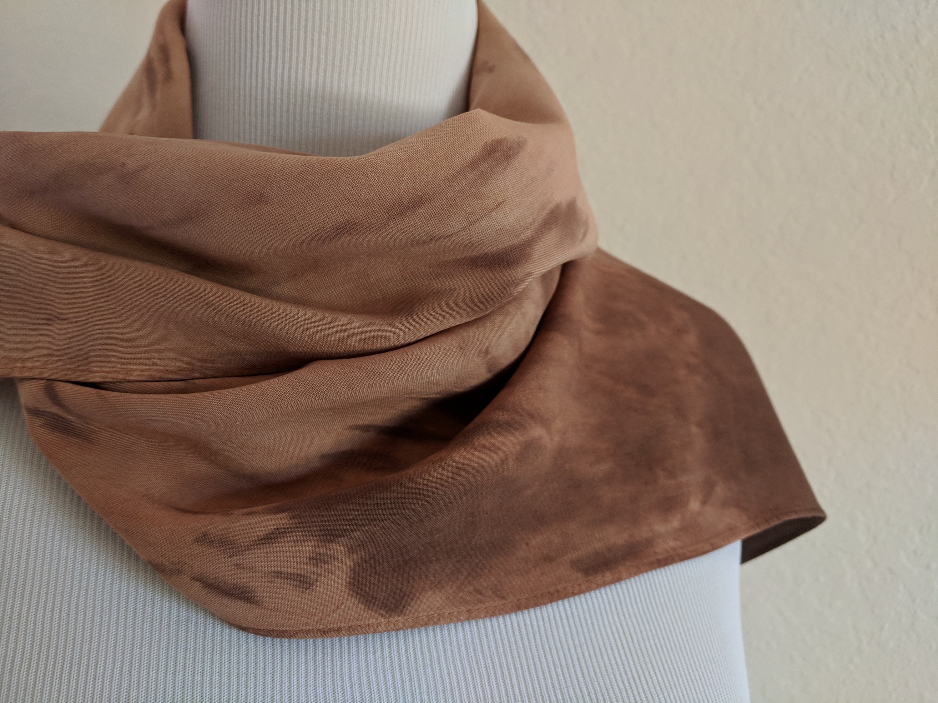 Dark Brown Hand Dyed Natural Dye Bamboo Rayon Scarf Ombre | Etsy