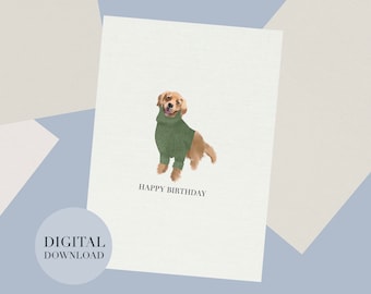 Printable Frenchie Dog Birthday Greeting Card Instant - Etsy