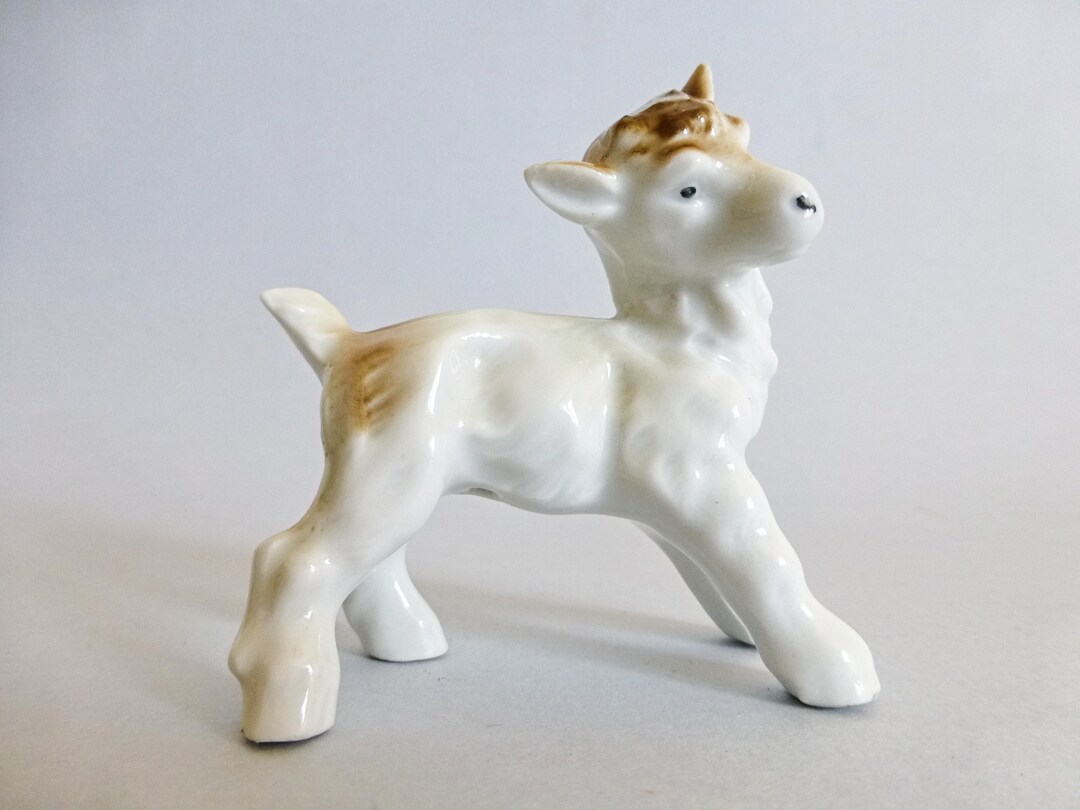 Vintage German Porcelain Baby Goat Figurine - Etsy