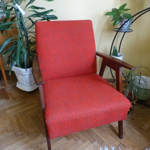 Mid Century Modern Red Armchair for Living Room,vintage Furniture,retro ...
