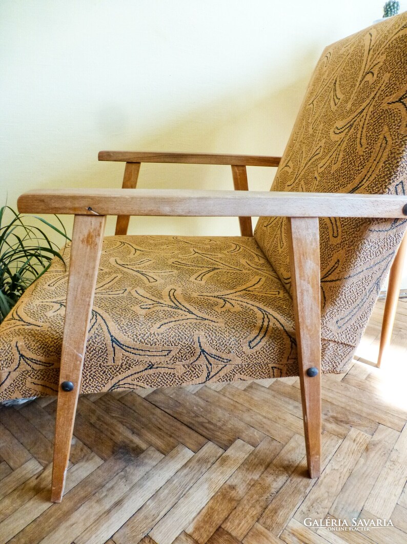 60s Vintage Armchairretro Brown Chair mid Century Chair - Etsy