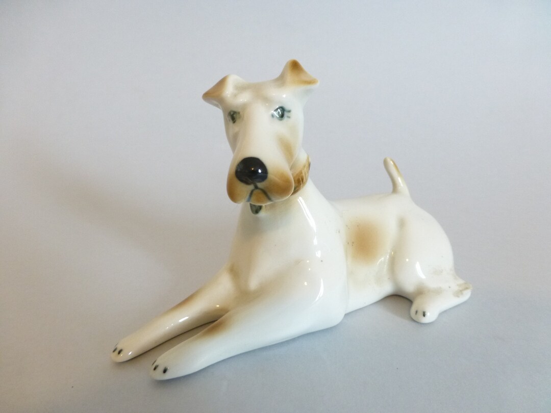 Vintage Hungarian Zsolnay Porcelain Dog Figurine,terrier,foxterrier ...