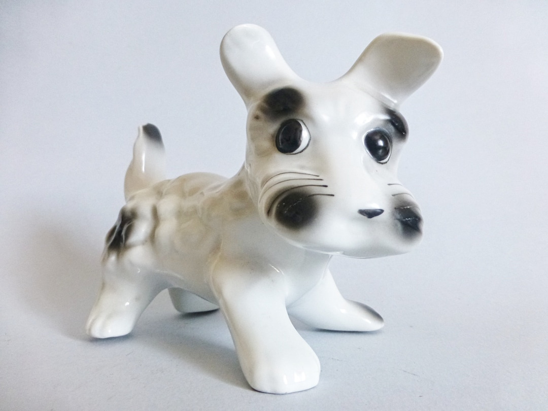 Dotted Puppy,vintage Porcelain Dog Figurine,puppy Figurine FREE ...