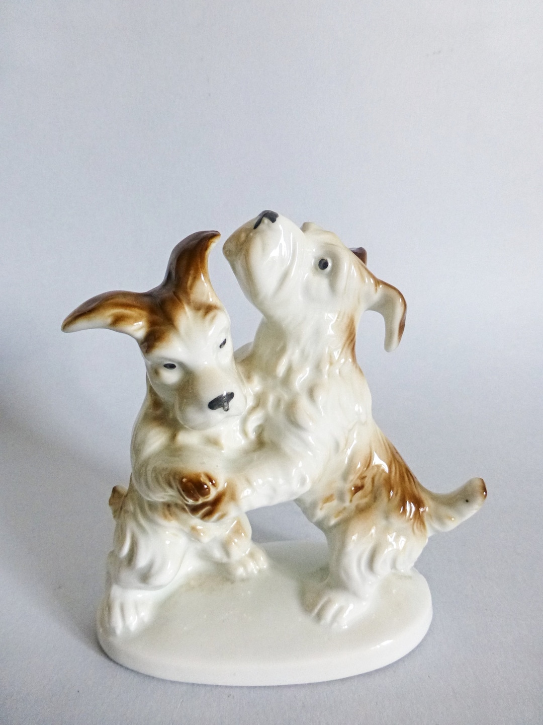 Dog Statuette,vintage German Porcelain ,dog Figurine,playing Puppies ...