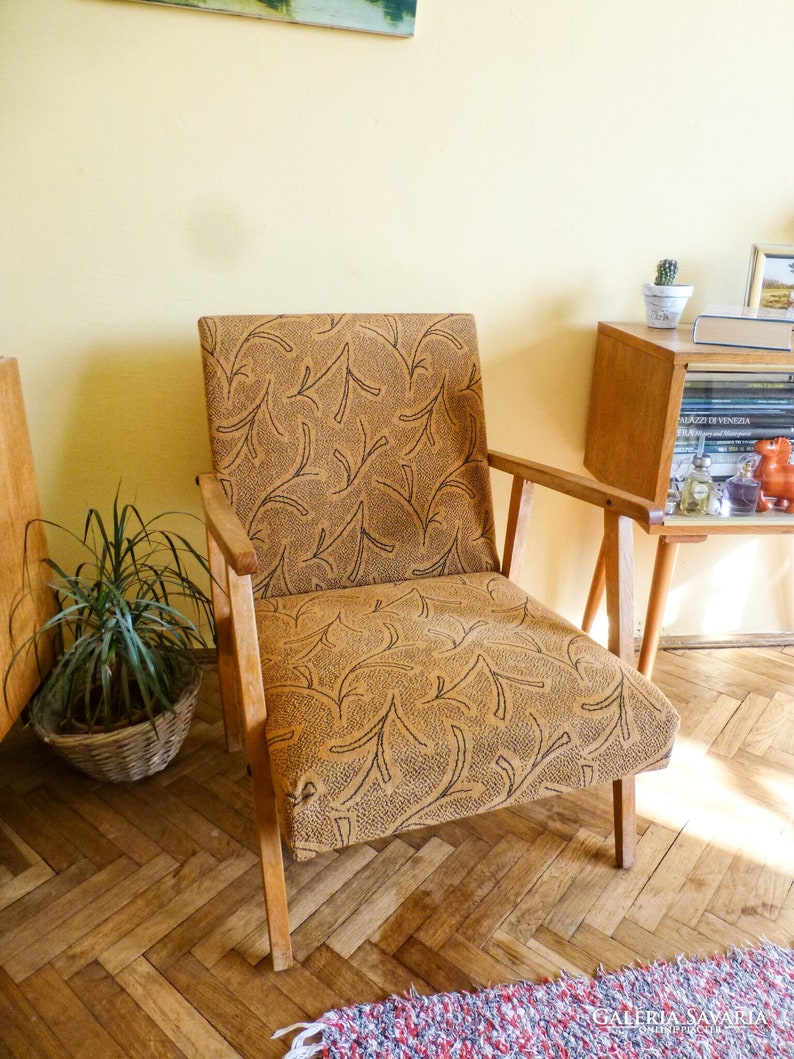 60s Vintage Armchair,retro Brown Chair ,mid Century Chair - Etsy