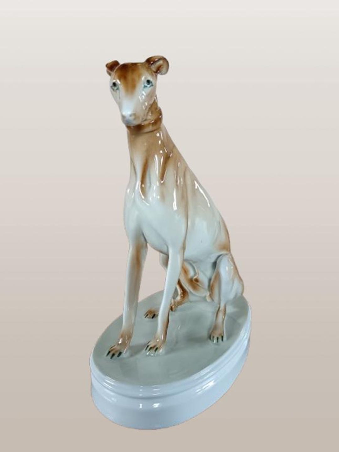 Large Greyhound Statue,vintage Hungarian Zsolnay Porcelain Dog Figurine ...