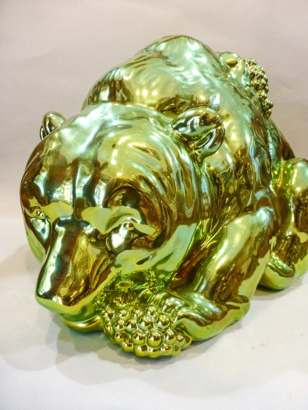 Unique Art Deco Bear Statue , Zsolnay Eosin Art Porcelaein,golden Bear ...