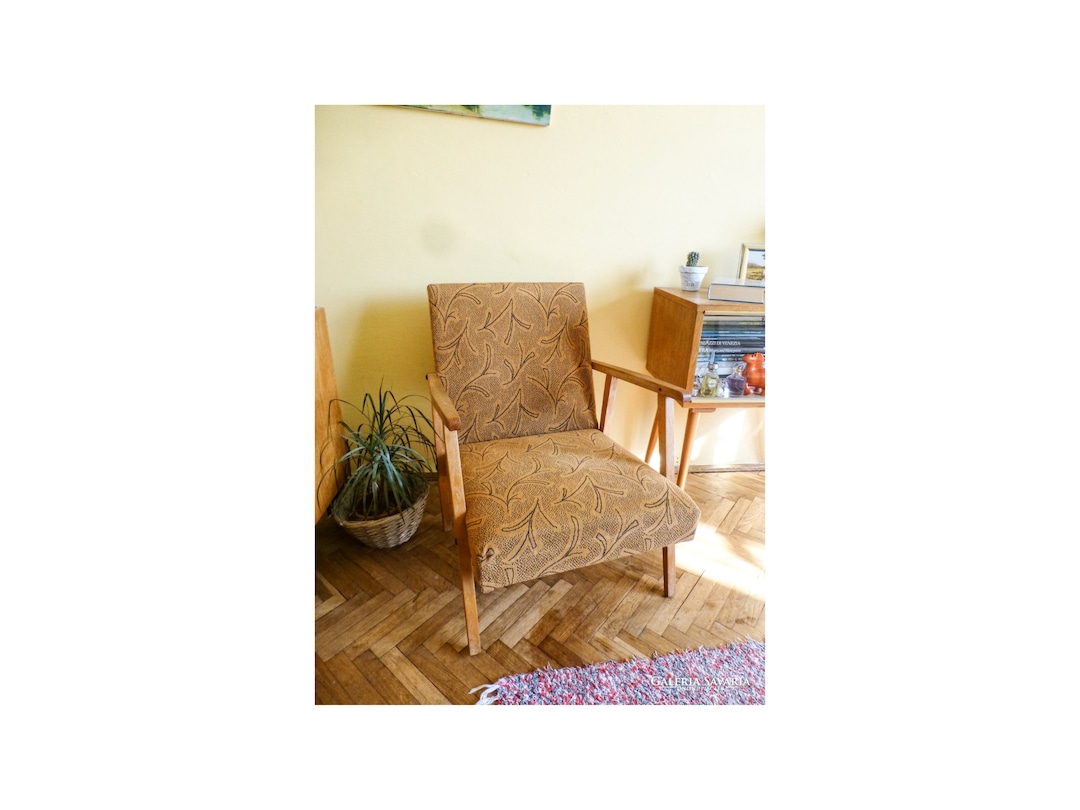 60s Vintage Armchair,retro Brown Chair ,mid Century Chair - Etsy