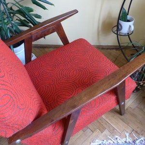 Mid Century Modern Red Armchair for Living Room,vintage Furniture,retro ...