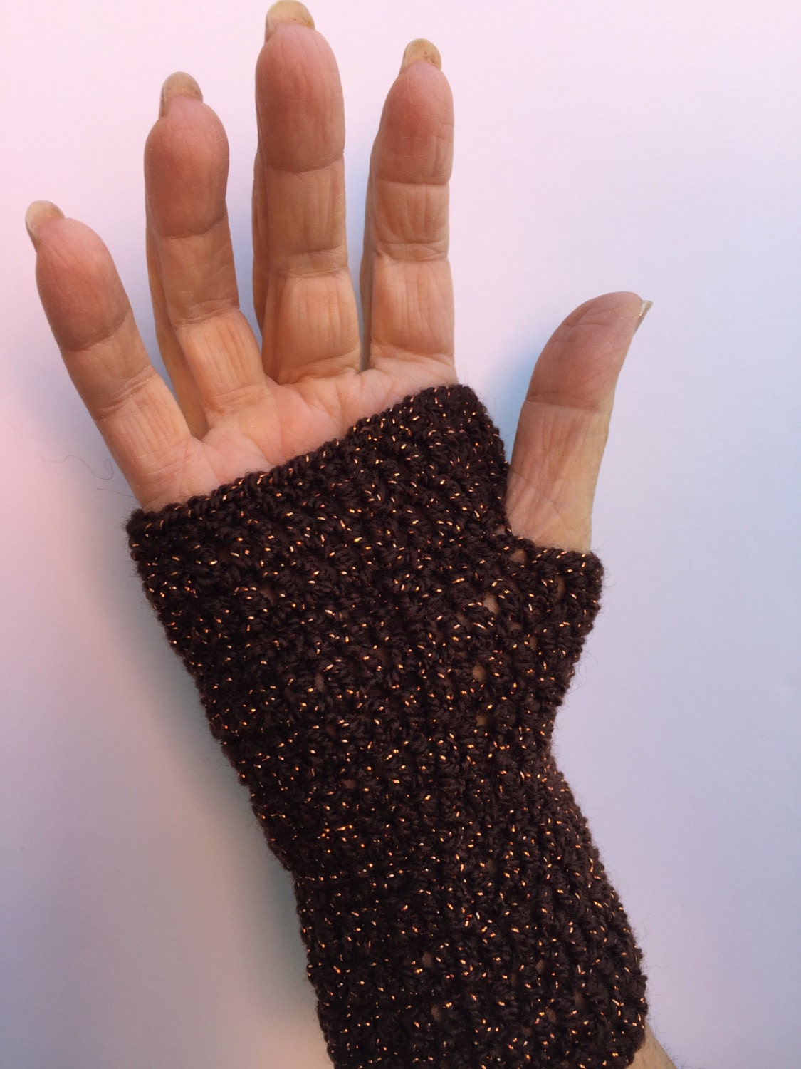 Copper fingerless gloves Glamour Gauntlets butterfly gift | Etsy