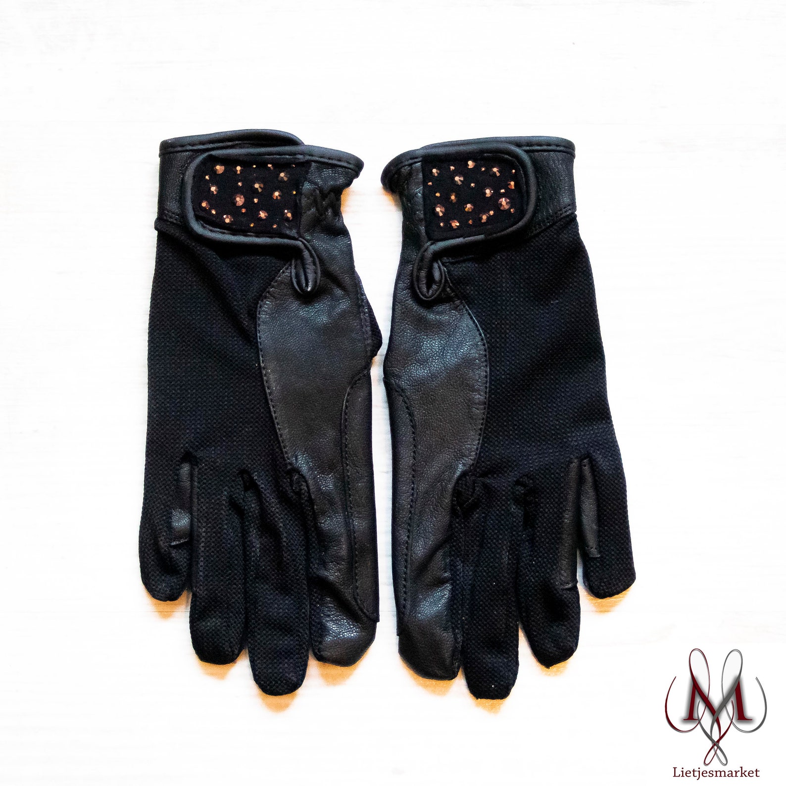Riding Gloves Black With Rose Gold Dressage Gloves Rhine - Etsy