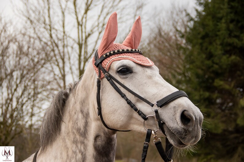 Peach Pink Fly Bonnet Horse Fly Veil in Peach Color | Etsy