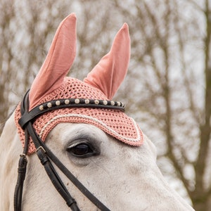 Peach Pink Fly Bonnet, Horse Fly Veil in Peach Color - Etsy