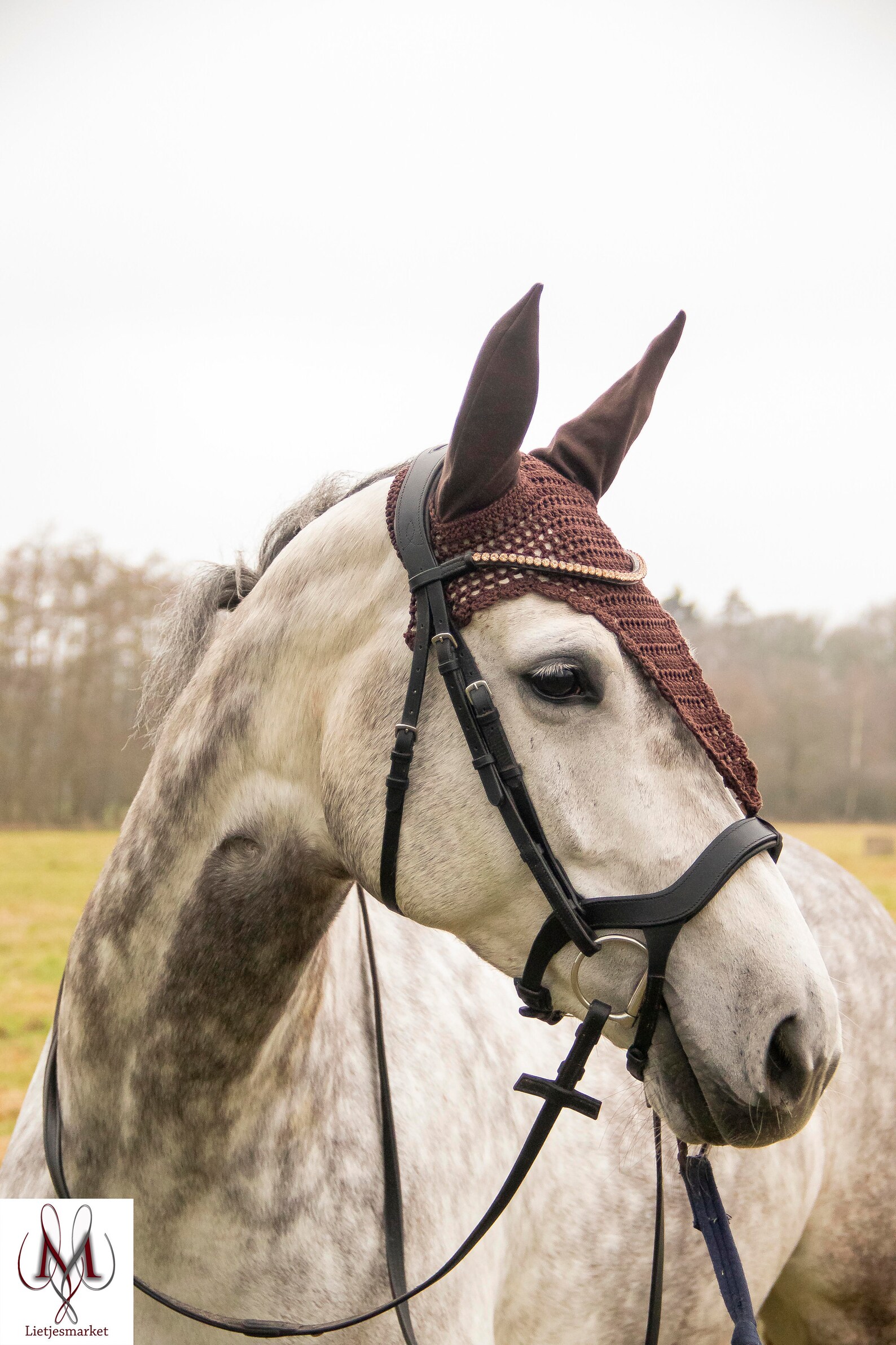 Long Fly Bonnet Brown Fly Bonnet Long Model Fly Veil Horse | Etsy