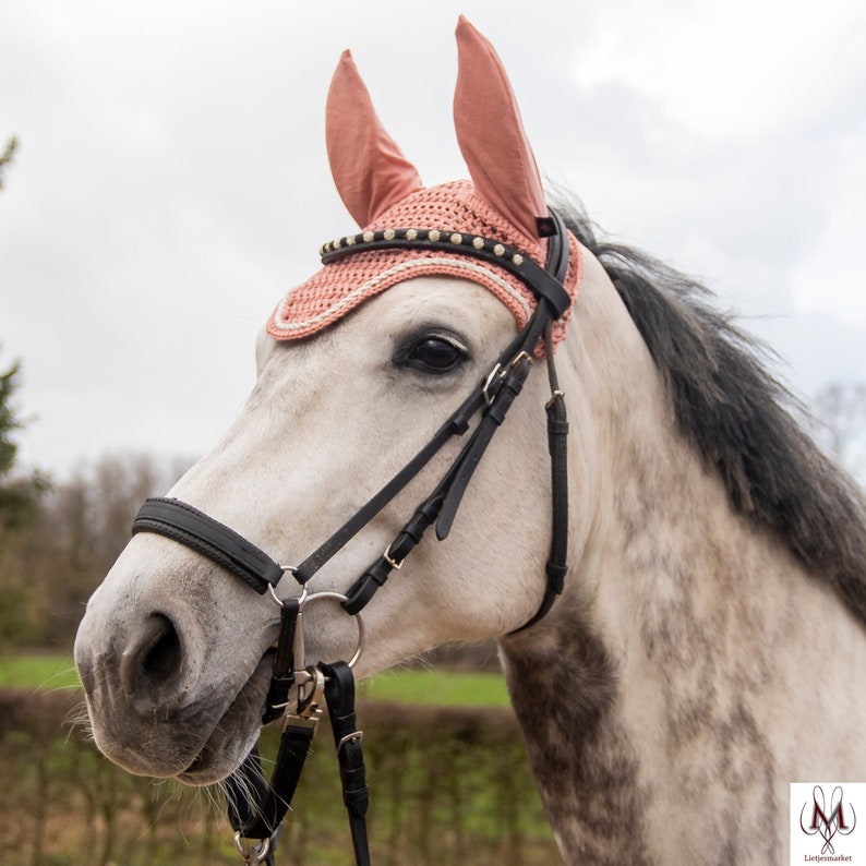 Peach Pink Fly Bonnet Horse Fly Veil in Peach Color | Etsy