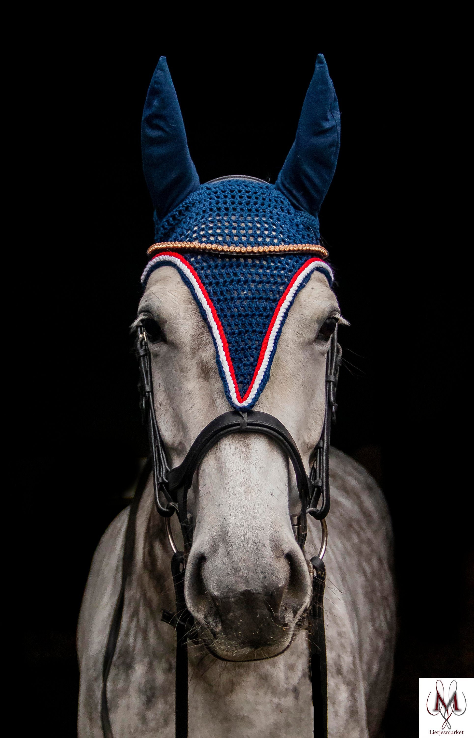 Long Fly Bonnet Navy Blue Fly Bonnet Horse Long Model Fly | Etsy