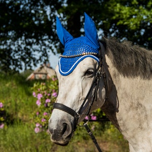 Cobalt Blue Fly Bonnet, Horse Fly Bonnet Blue, Cobalt Blue Ear Bonnet ...
