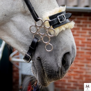 Hackamore Zwart Flower Wheel Silver With Fur Noseband Black Leather ...