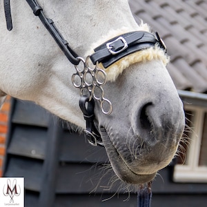 Hackamore Zwart Flower Wheel Silver With Fur Noseband Black Leather ...