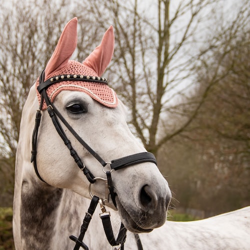 Peach Pink Fly Bonnet Horse Fly Veil in Peach Color - Etsy