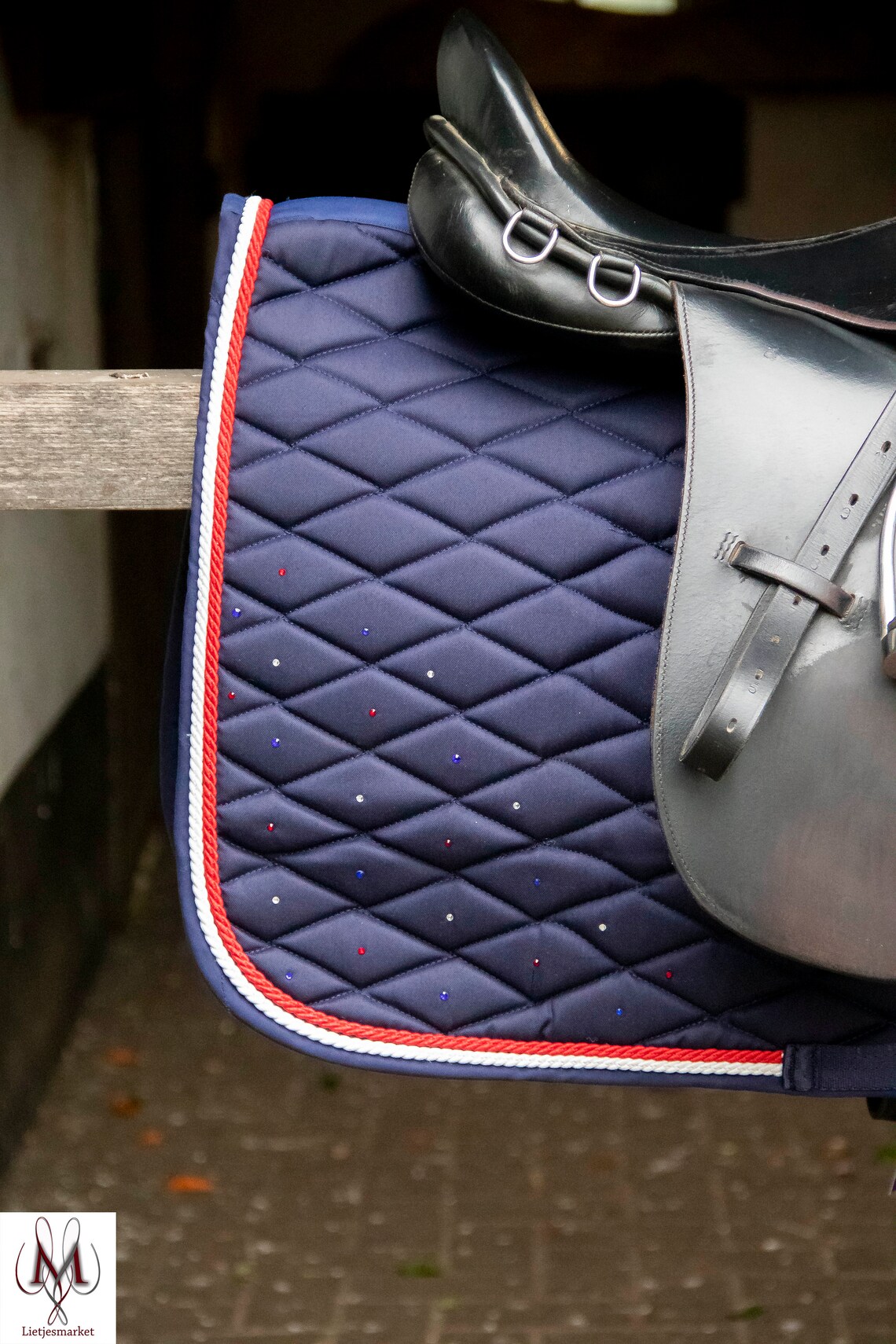Saddle Pad Blue Saddle Pad Rhinestones Dressage Pad Horse - Etsy UK