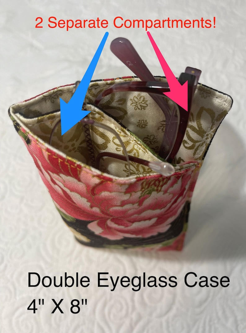 Double Fabric Eyeglass Case, Single Eyeglass Case, Soft Padded ...