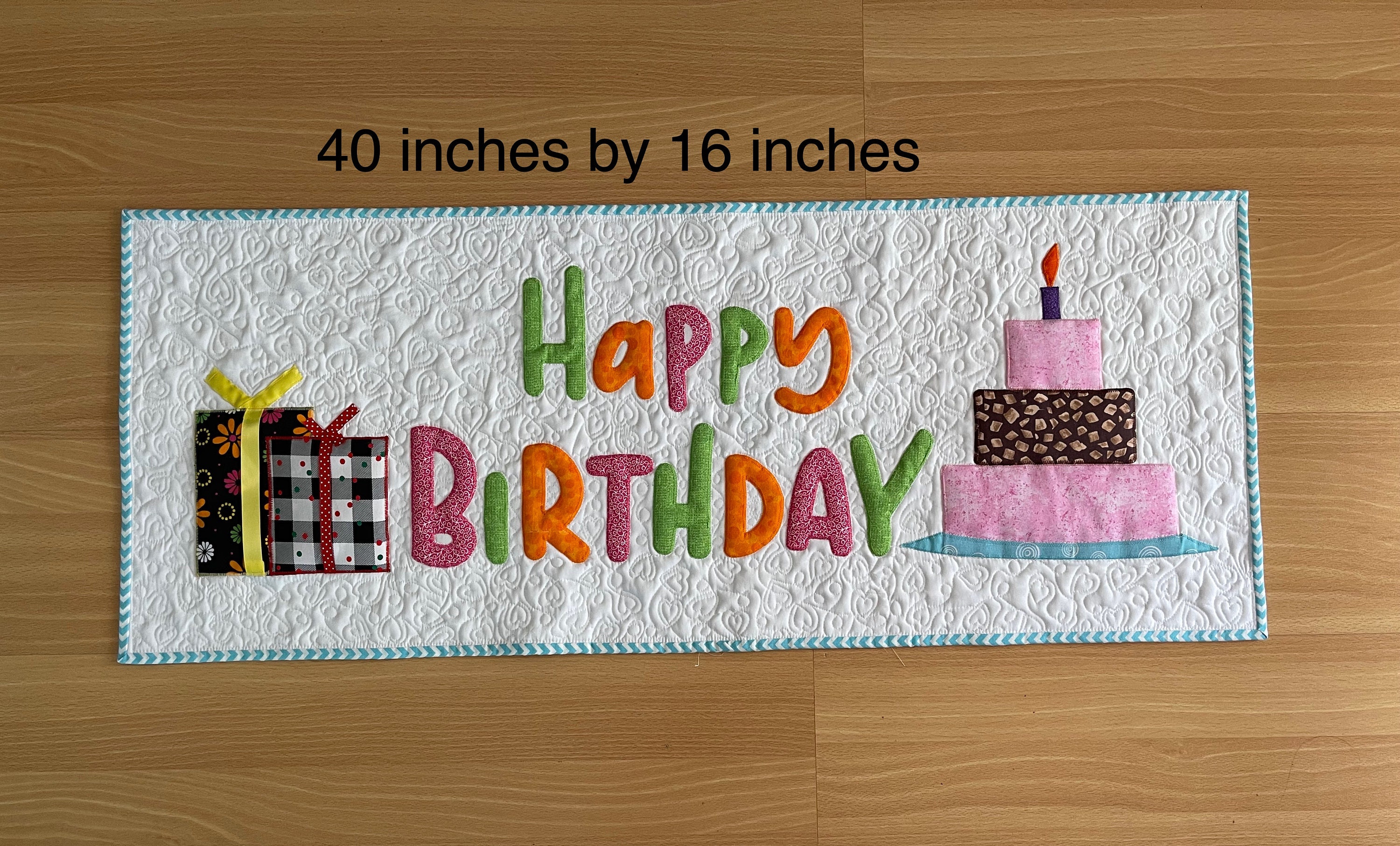 Quilted Table Runner, Happy Birthday, Family Heirloom, CUSTOMIZABLE ...