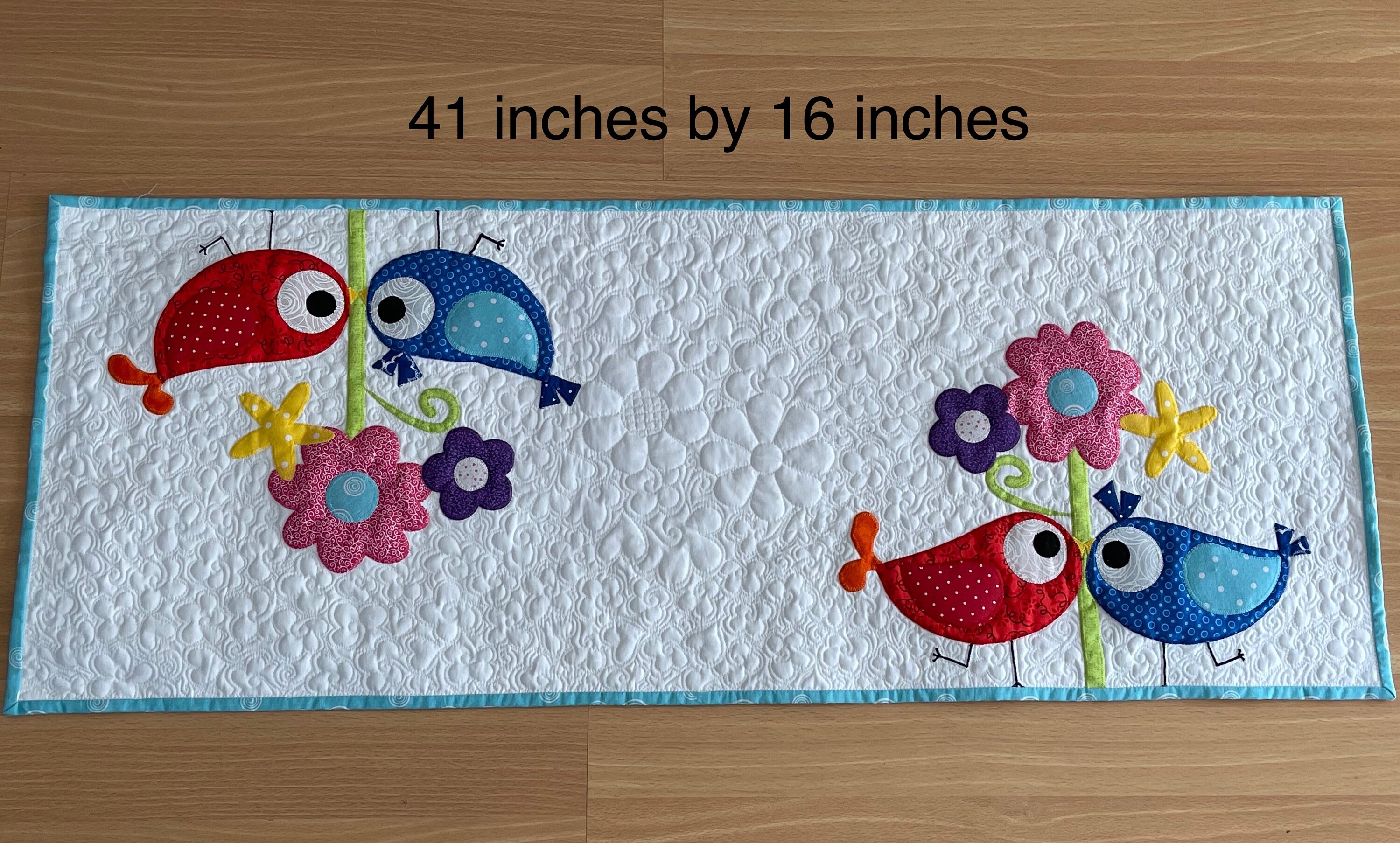 Easter Quilted Table Runner, Cheery, Fun, Colorful, Loving Chicks ...