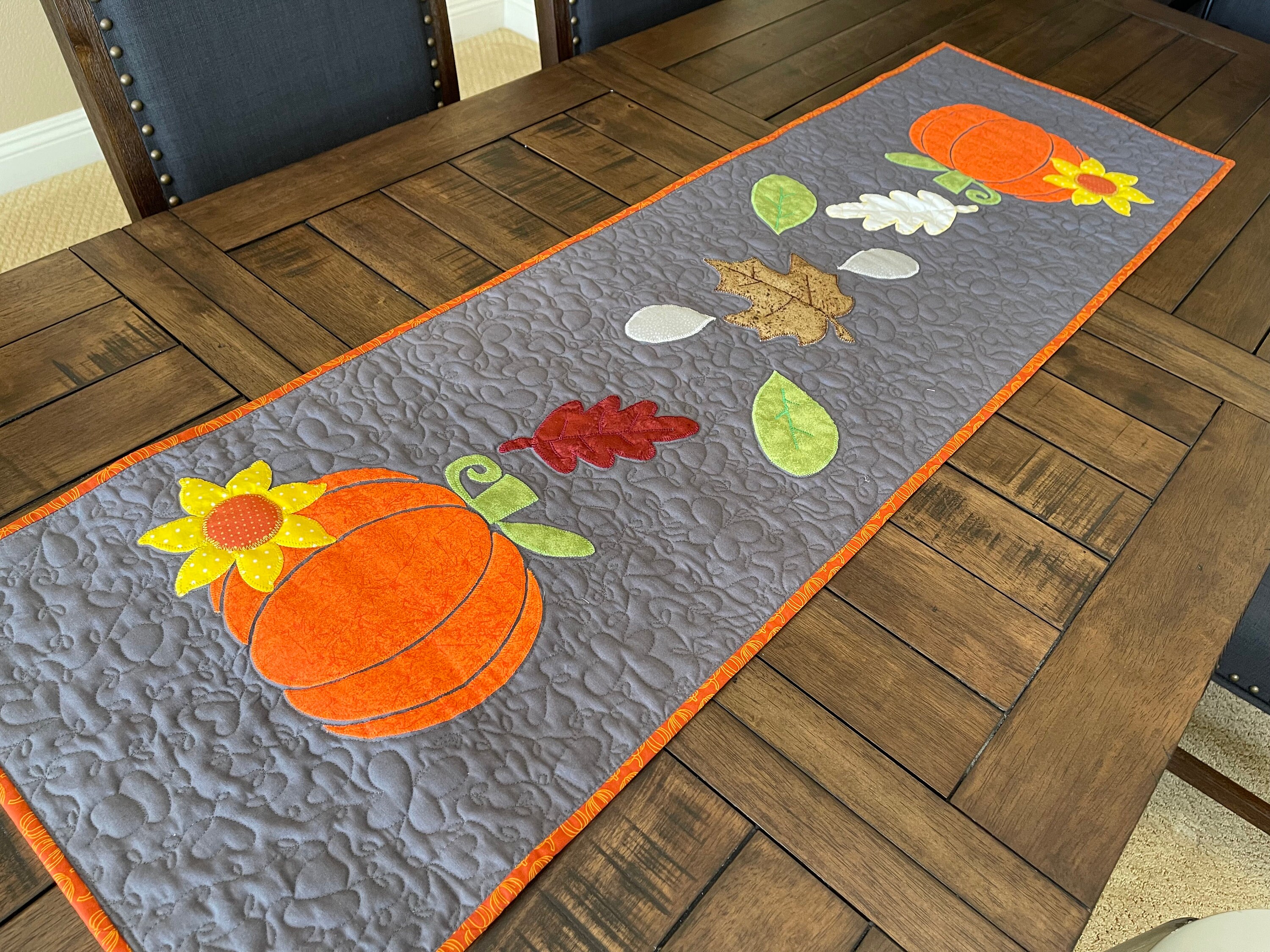 Fall Quilted Table Runner, Handmade in USA, Beautiful Art on Table ...