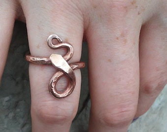 Copper snake ring | Etsy