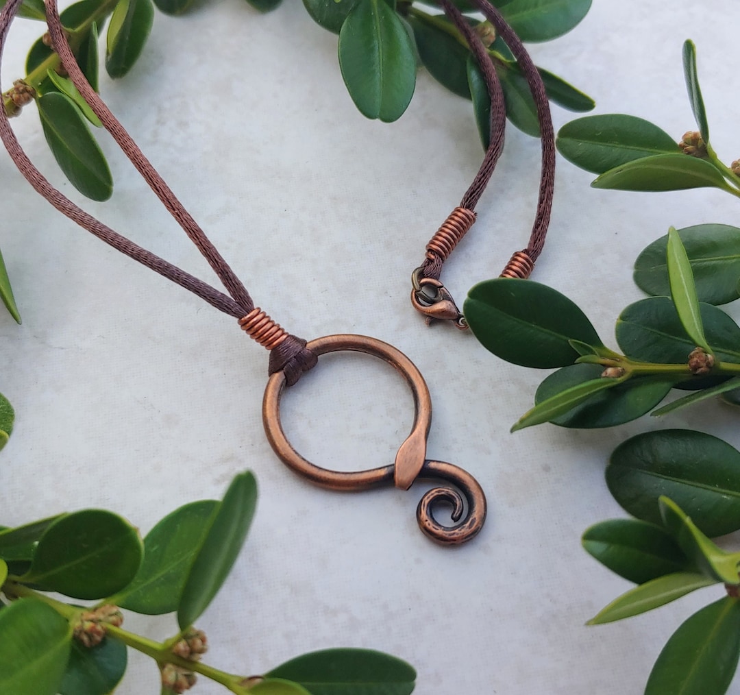 Copper Snake Pendant / Solid Copper / Choker / Necklace / Patina ...