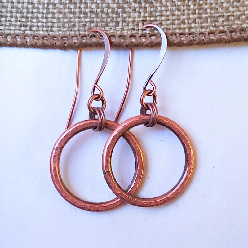 Copper Hoop Earrings - Etsy