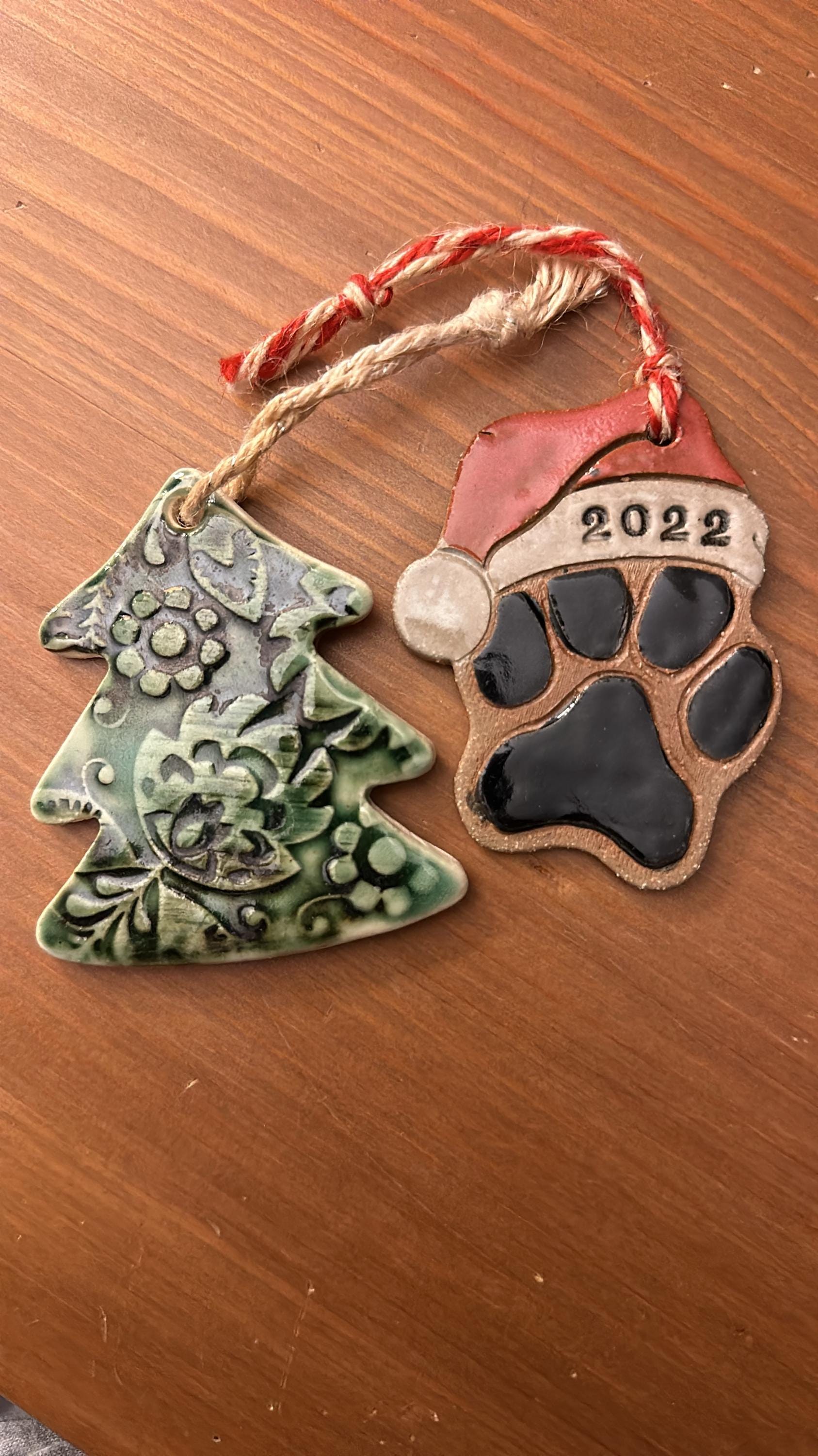 Santa Paws Christmas Tree Ornament Customizable - Etsy