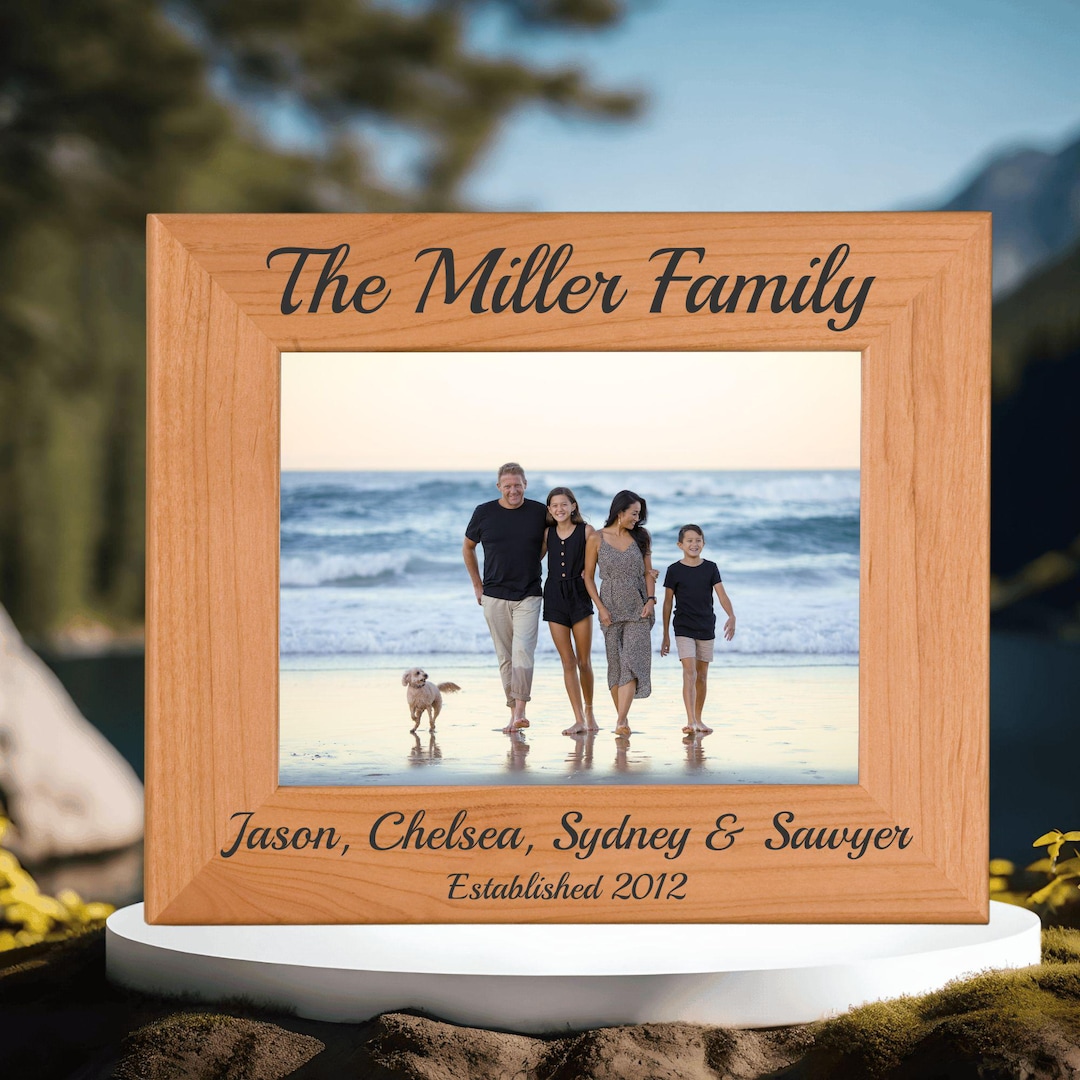 Custom Engraved Family Picture Frame | Personalized Photo Frame Gift - Etsy