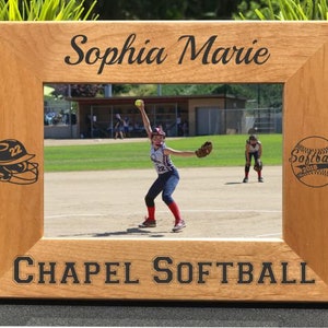 Softball // Personalized Engraved Photo Frame // Picture Frame ...