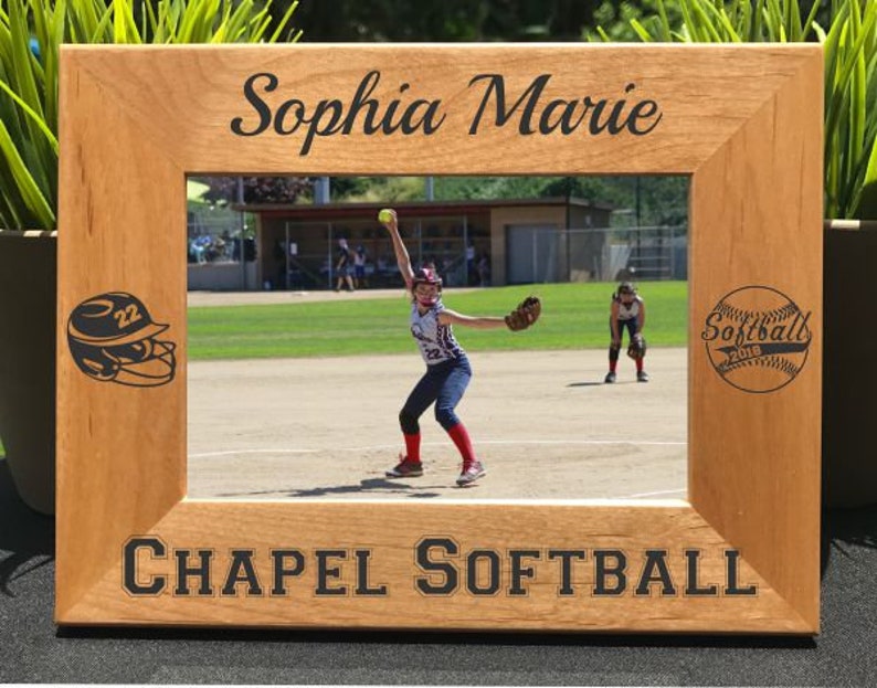 Softball // Personalized Engraved Photo Frame // Picture Frame | Etsy