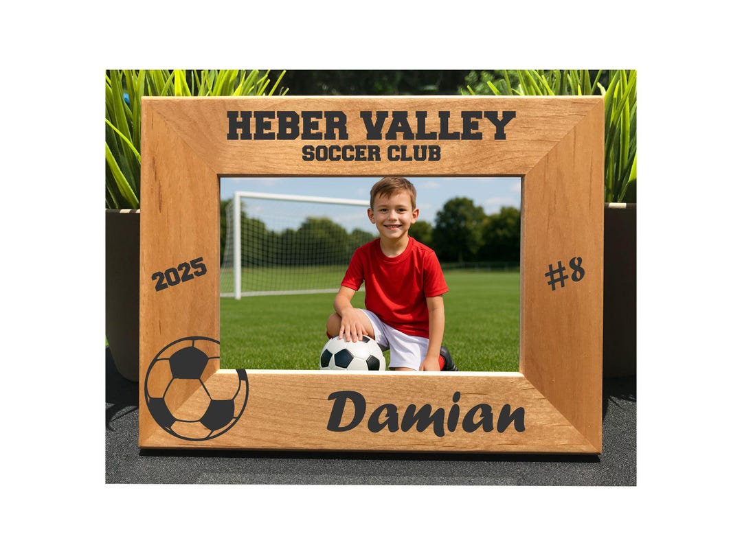 Soccer // Personalized Engraved Photo Frame // Picture Frame // Gift - Etsy