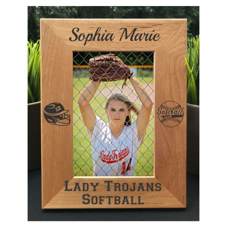 Softball // Personalized Engraved Photo Frame // Picture Frame | Etsy