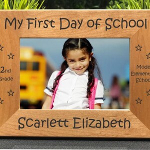 First Day of School // Personalized Engraved Photo Frame // Picture ...